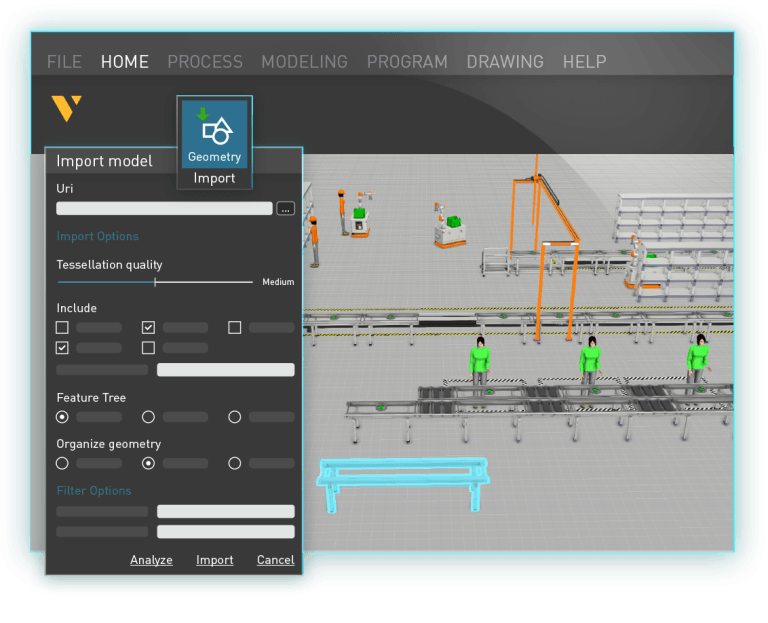 Manufacturing simulation - Visual Components